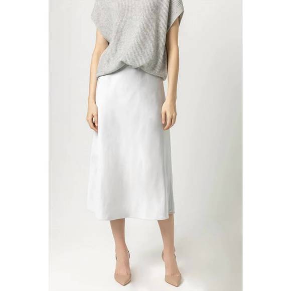 Lilla P | Skirts | New Lilla P Bias Cut Satin Skirt In Platinum | Poshmark